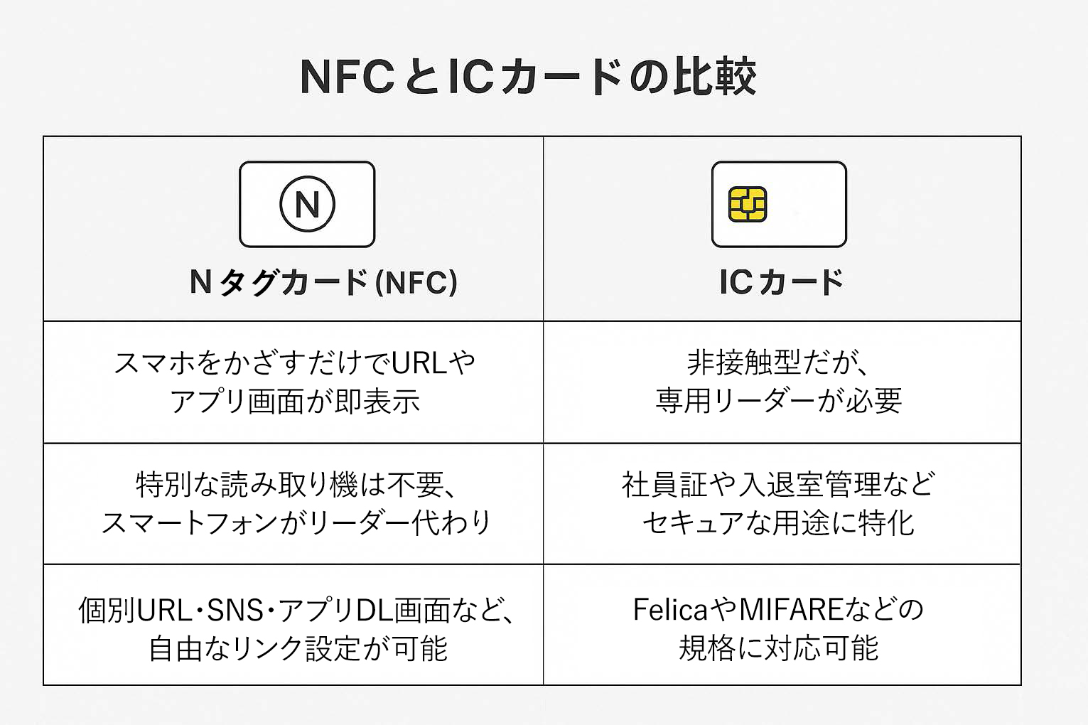 NFC（Nタグカード）とICカード、どっちが最適？用途別で選ぶカード活用術 | カード印刷の専門店日本カード印刷
